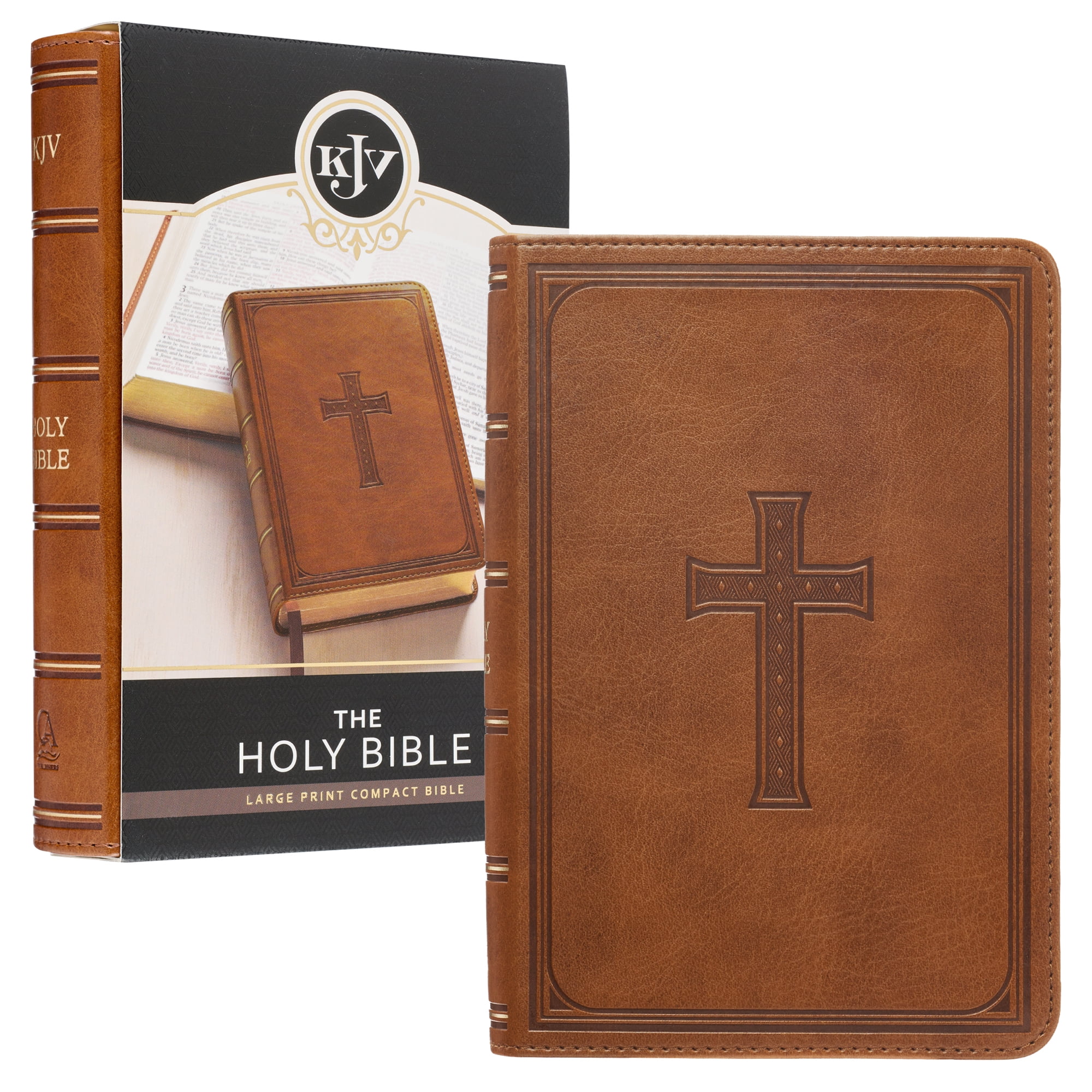 KJV Holy Bible, Compact Large Print Faux Leather Red Letter Edition ...