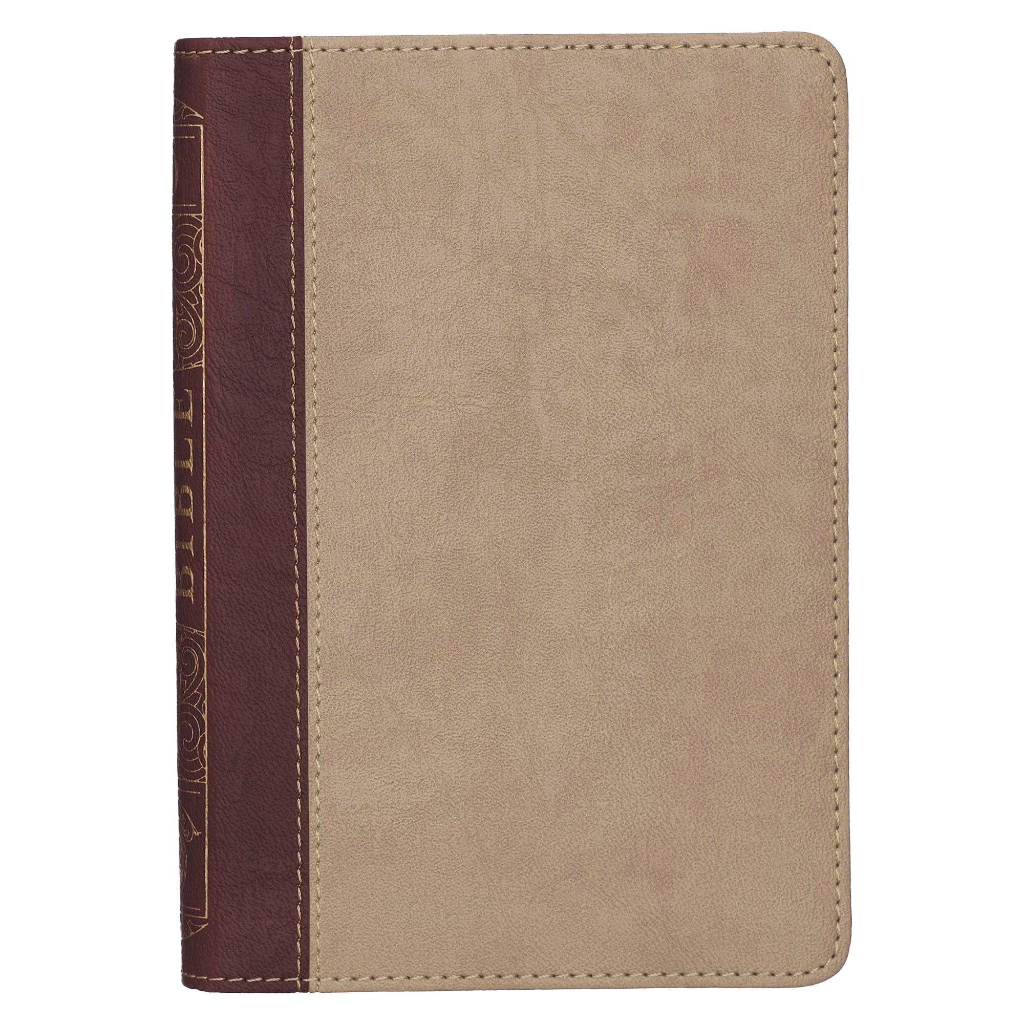 KJV Holy Bible, Compact Two-Tone Brown Faux Leather Bible, Red Letter ...