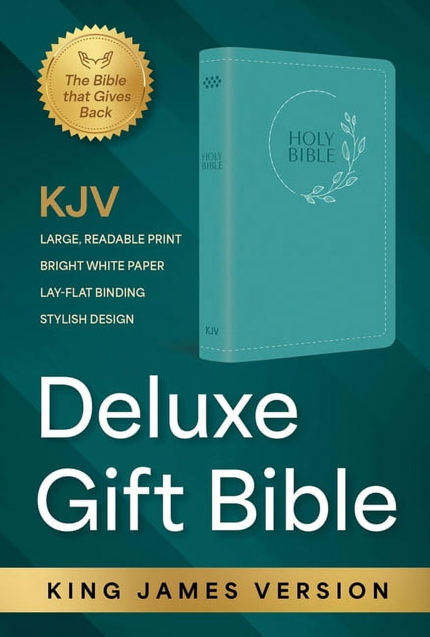 KJV Holy Bible: Deluxe Gift Bible - Turquoise Circle Leaf: King James ...