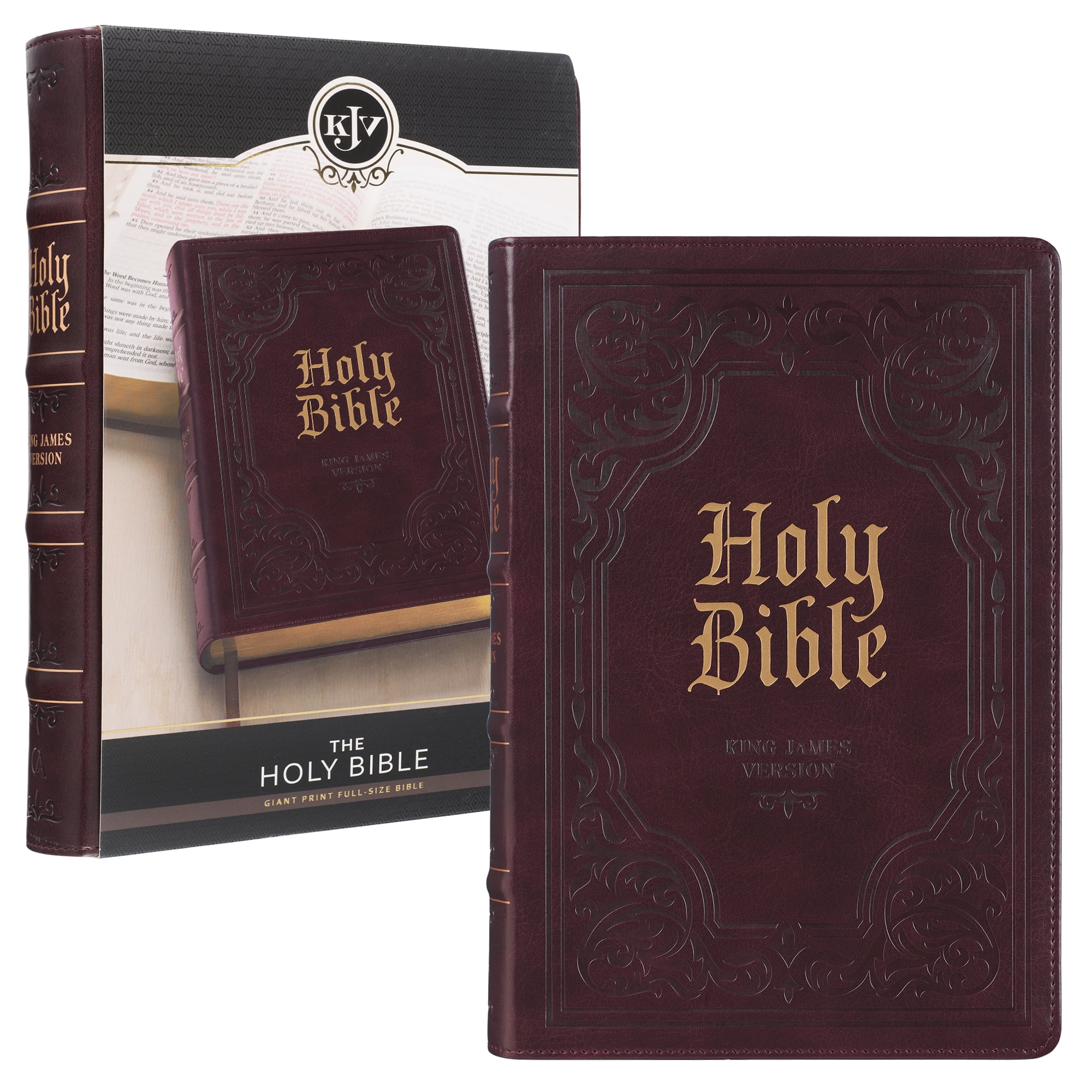 KJV Holy Bible, Giant Print Full-size Faux Leather Red Letter Edition ...