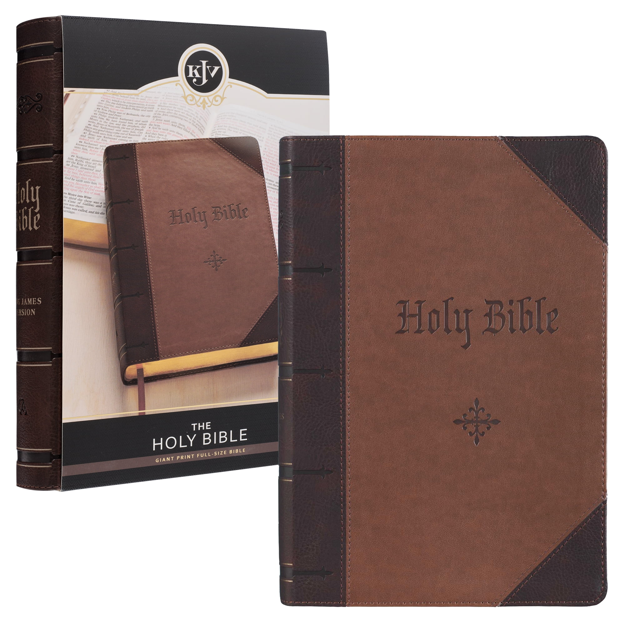 KJV Holy Bible, Giant Print Full-size Faux Leather Red Letter Edition - Thumb Index & Ribbon ...