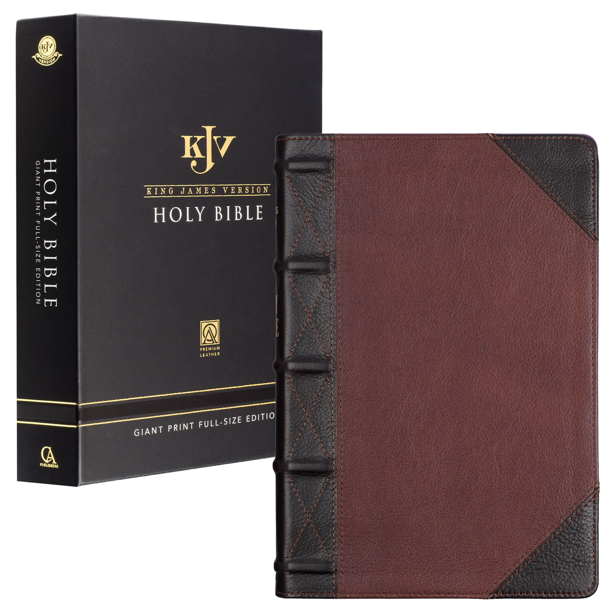 Free Shipping! KJV Holy Bible, Giant Print Full-size Premium Full Grain Leather Red Letter ...