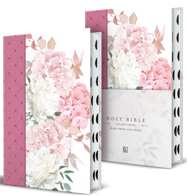 KJV Holy Bible, Giant Print Large Format, Hardcover Pink Floral Design ...