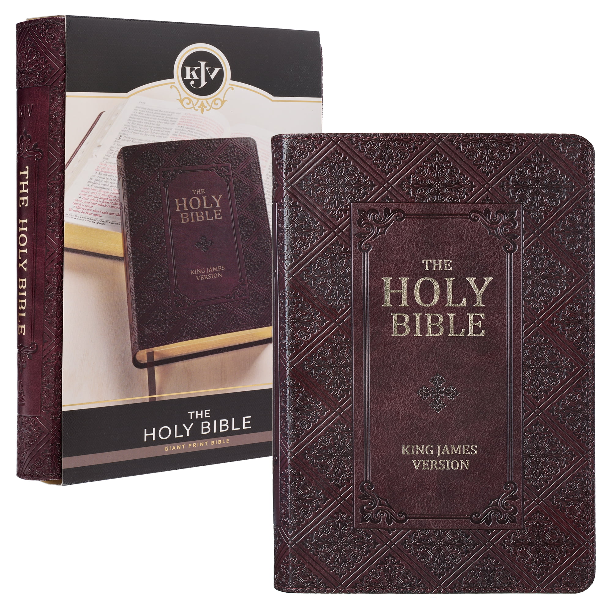 KJV Holy Bible, Giant Print Standard Size Faux Leather Red Letter Edition - Thumb Index & Ribbon ...
