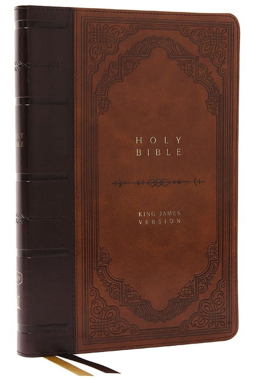 KJV Large Print Holy Bible: Thinline Edition, Brown Leathersoft, Red ...