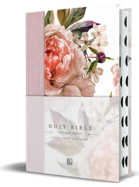 KJV Holy Bible, Large Print Medium Format, Pink Cloth Hardcover W/Thumb ...