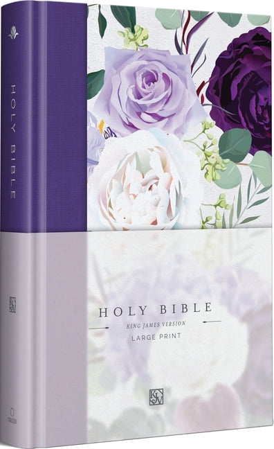 KJV Medium Size Large Print Editions KJV Holy Bible, Large Print Medium Format, Purple Cloth ...