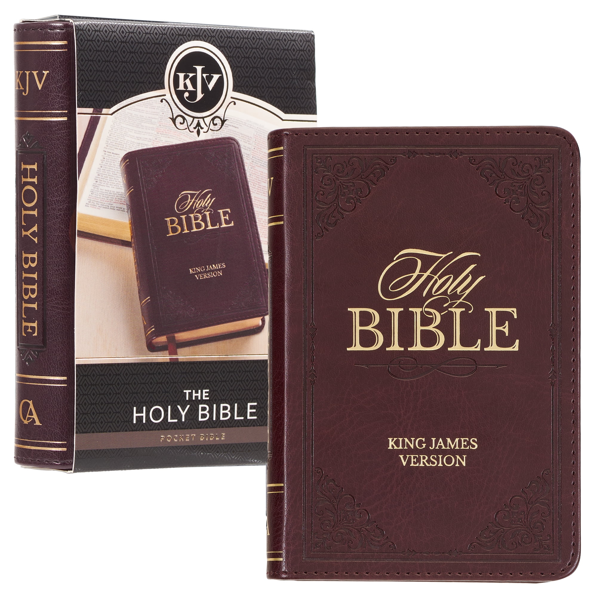 Christian Art Gifts KJV Bible, Mini Pocket, Faux Leather, Red Letter ...