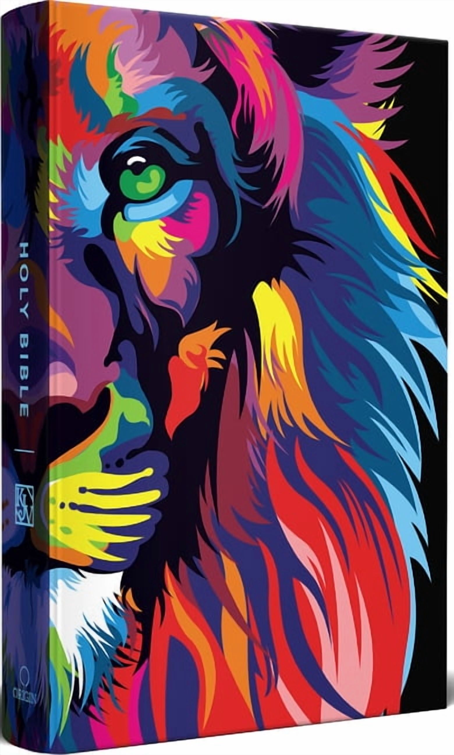KJV Medium Size Large Print Editions KJV Holy Bible, Multi Color Lion ...