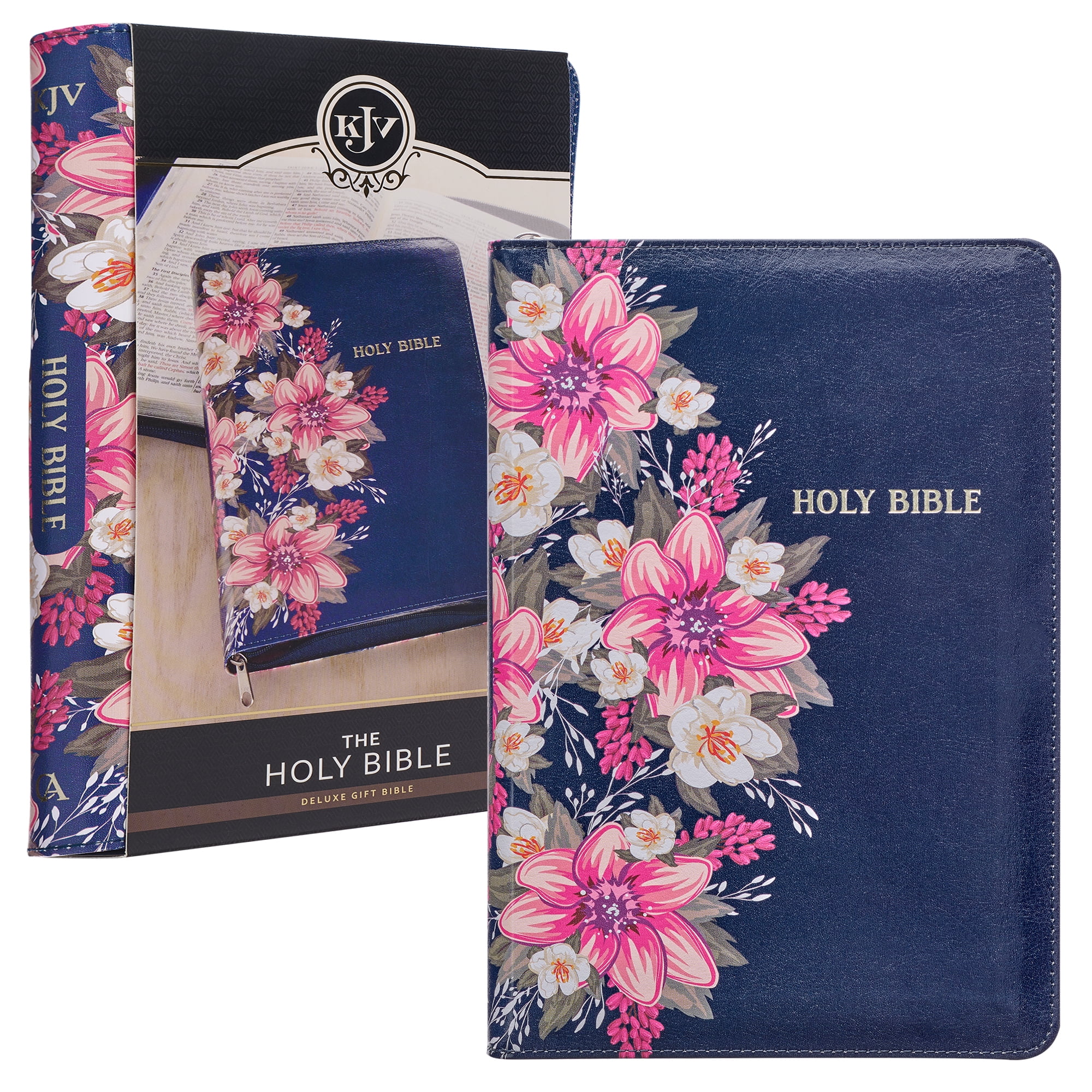 KJV Deluxe Gift Bible, Faux Leather, Red Letter, Thumb Index, Ribbon ...