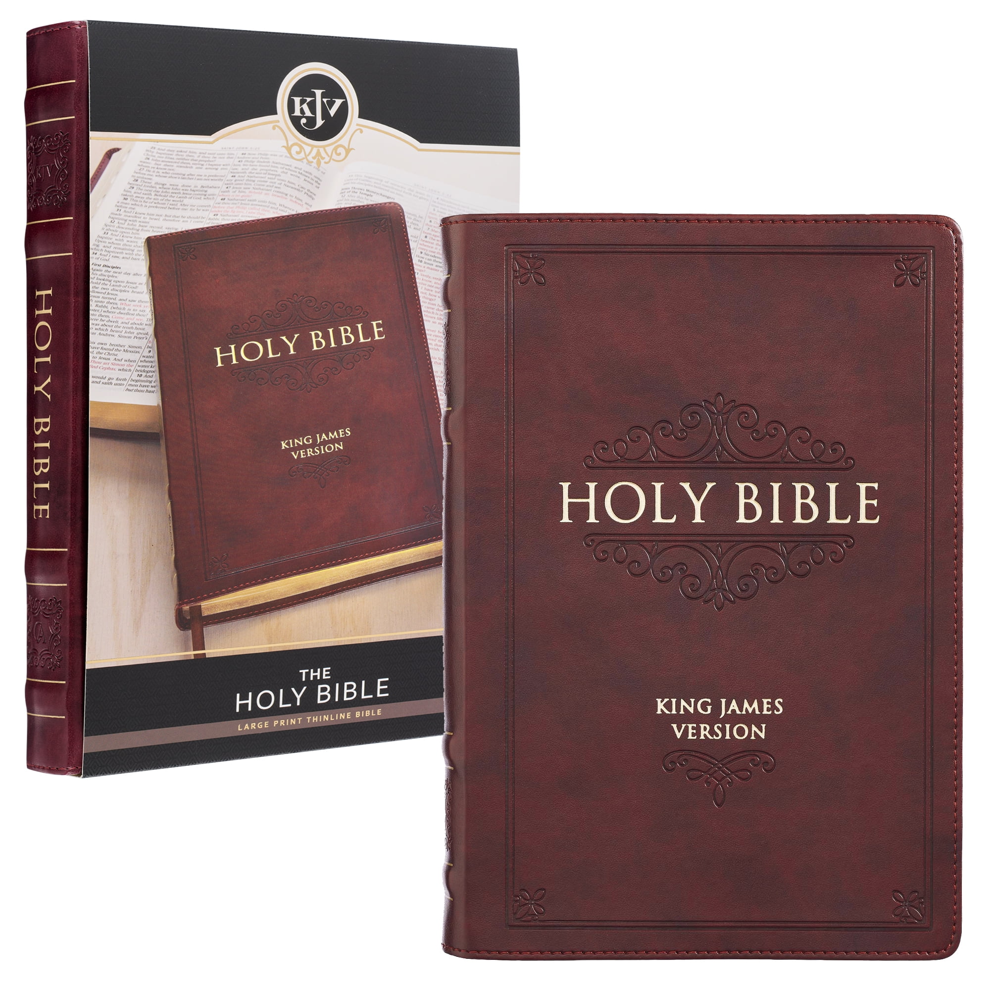 KJV Thinline Large Print Holy Bible, Red Letter Edition, Thumb Index ...