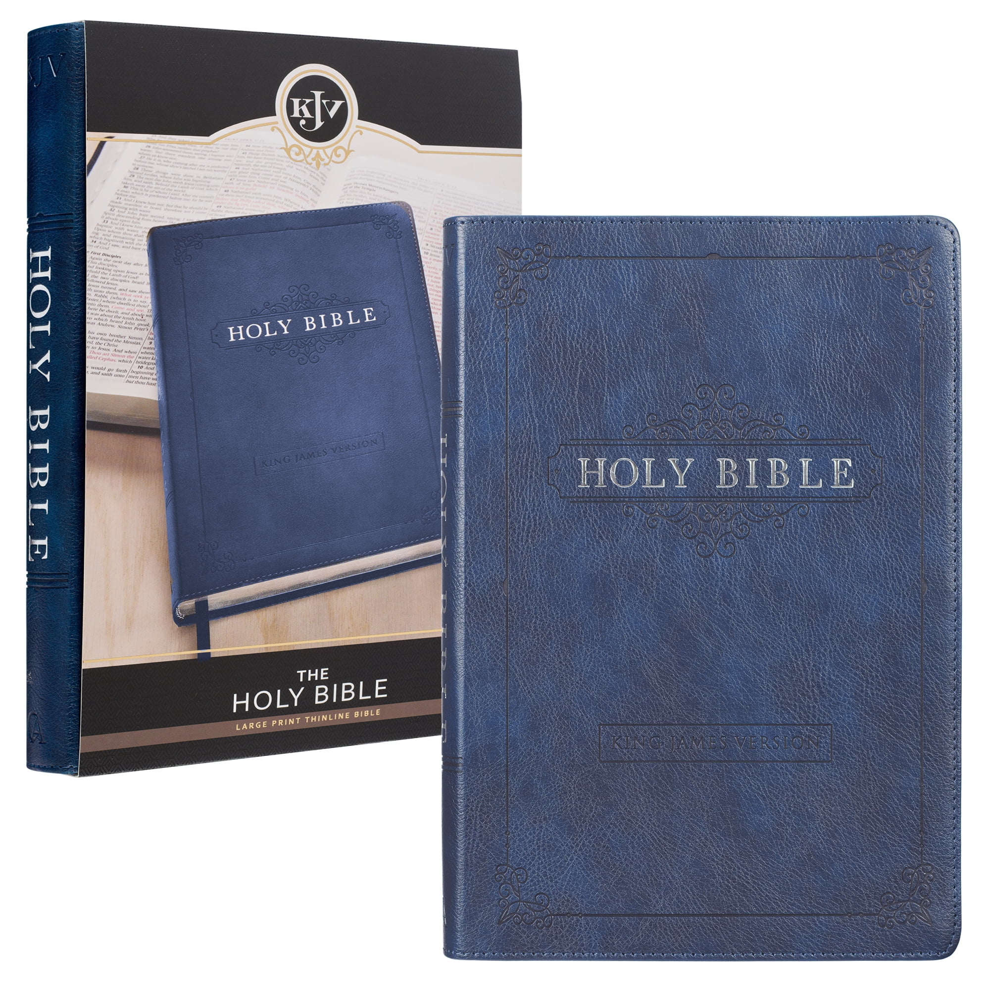 KJV Holy Bible, Thinline Large Print Faux Leather Red Letter Edition ...