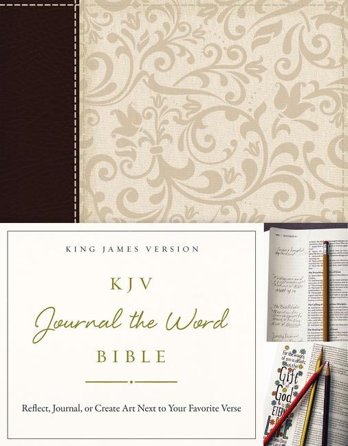 KJV, Journal the Word Bible, Imitation Leather, Brown/Cream, Red Letter ...