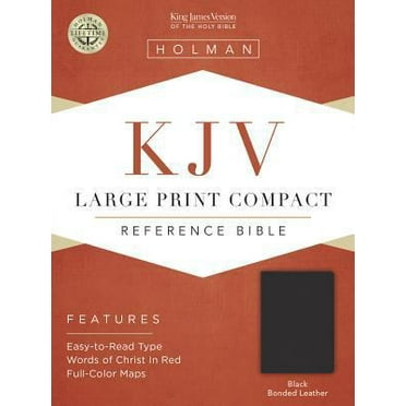 KJV, Reference Bible, Compact, Large Print, Leathersoft, Black, Red ...