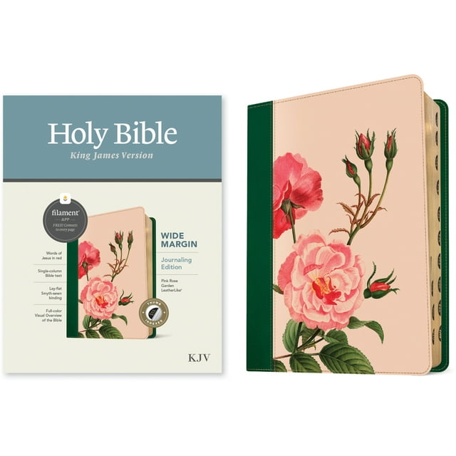 KJV Wide Margin Bible, Filament-Enabled Edition (Leatherlike, Pink Rose ...