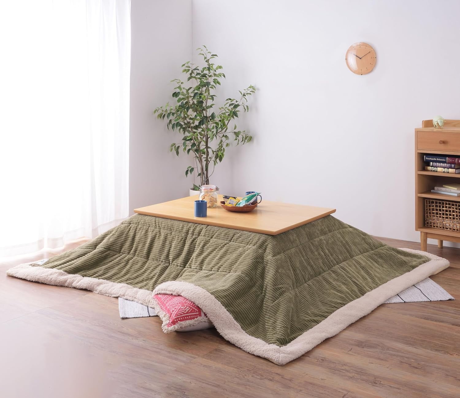 KK-142KH Kotatsu Futon Comforter Rectangle Shape Corduroy Fabric with Polyester Material W90.0 x ...