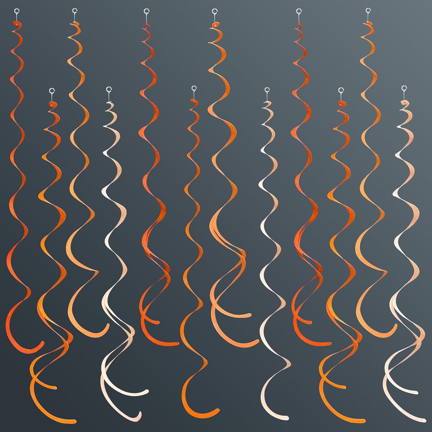 KK 36Pcs Orange Hanging Swirl Decorations Ombre Orange Felt Swirl ...