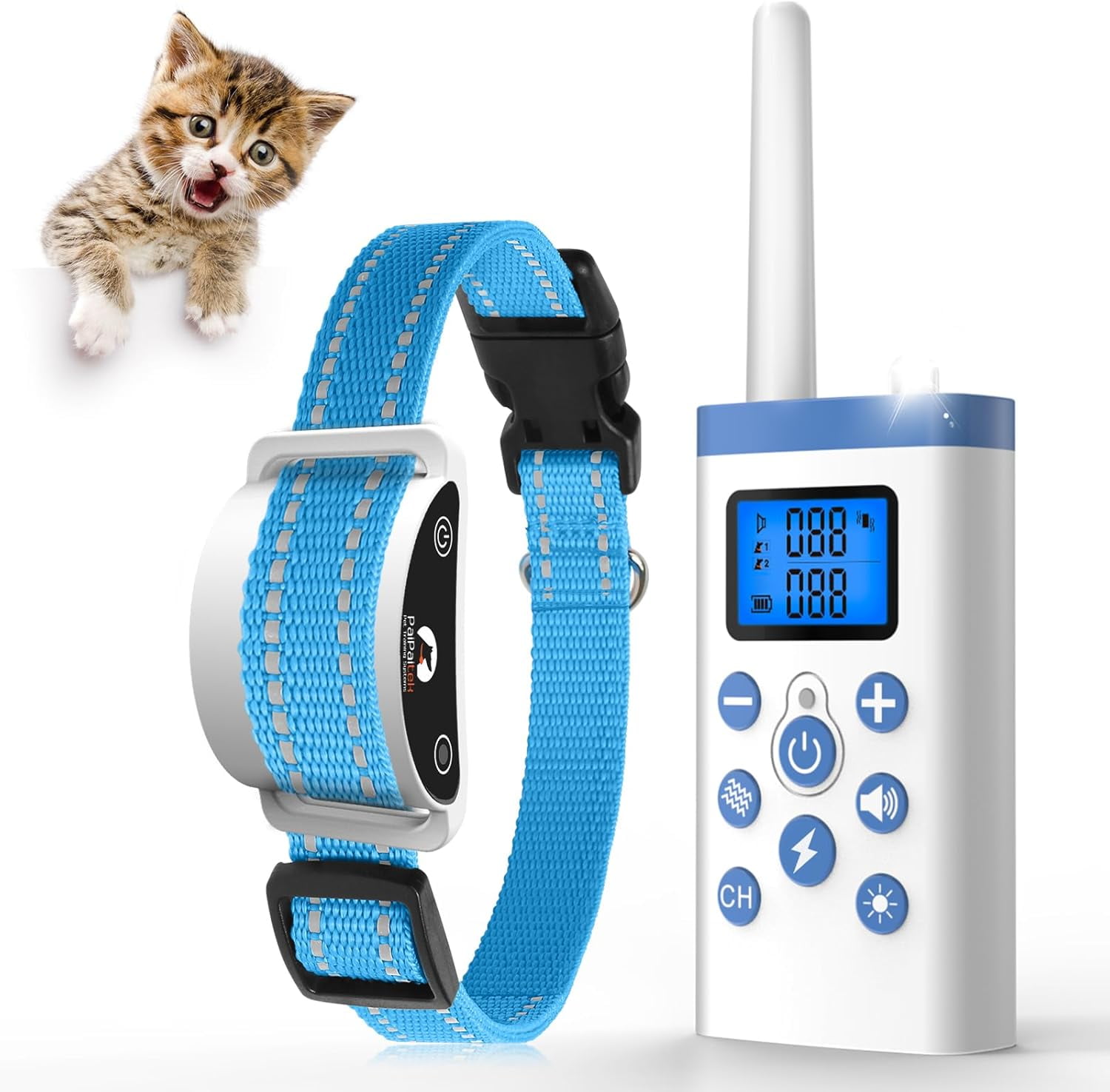 KK Cat Shock Collar with Remote, Cat Training Collar with Auto Anti ...