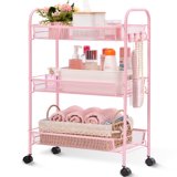 KK KINGRACK 3 Tier Rolling Cart Organizer, Utility Cart with Mesh ...