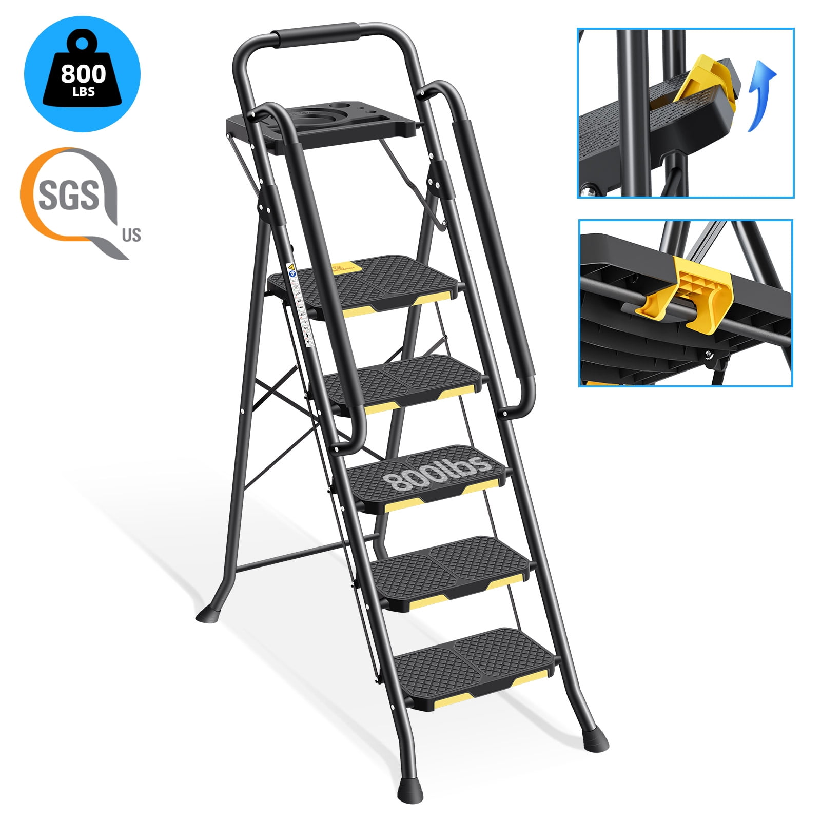 5 Step Ladder With Handrail