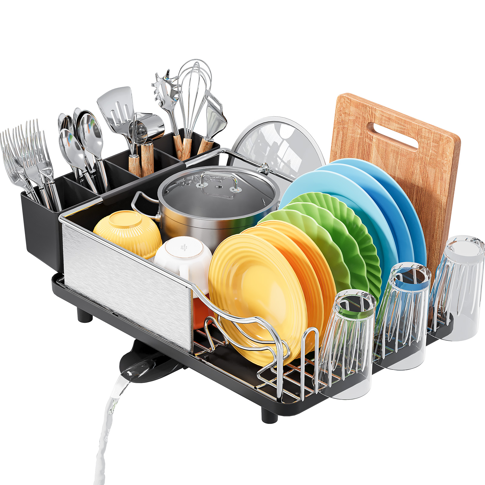Dish Drying Rack Stainless Steel Dish Rack And Drainaboard Set