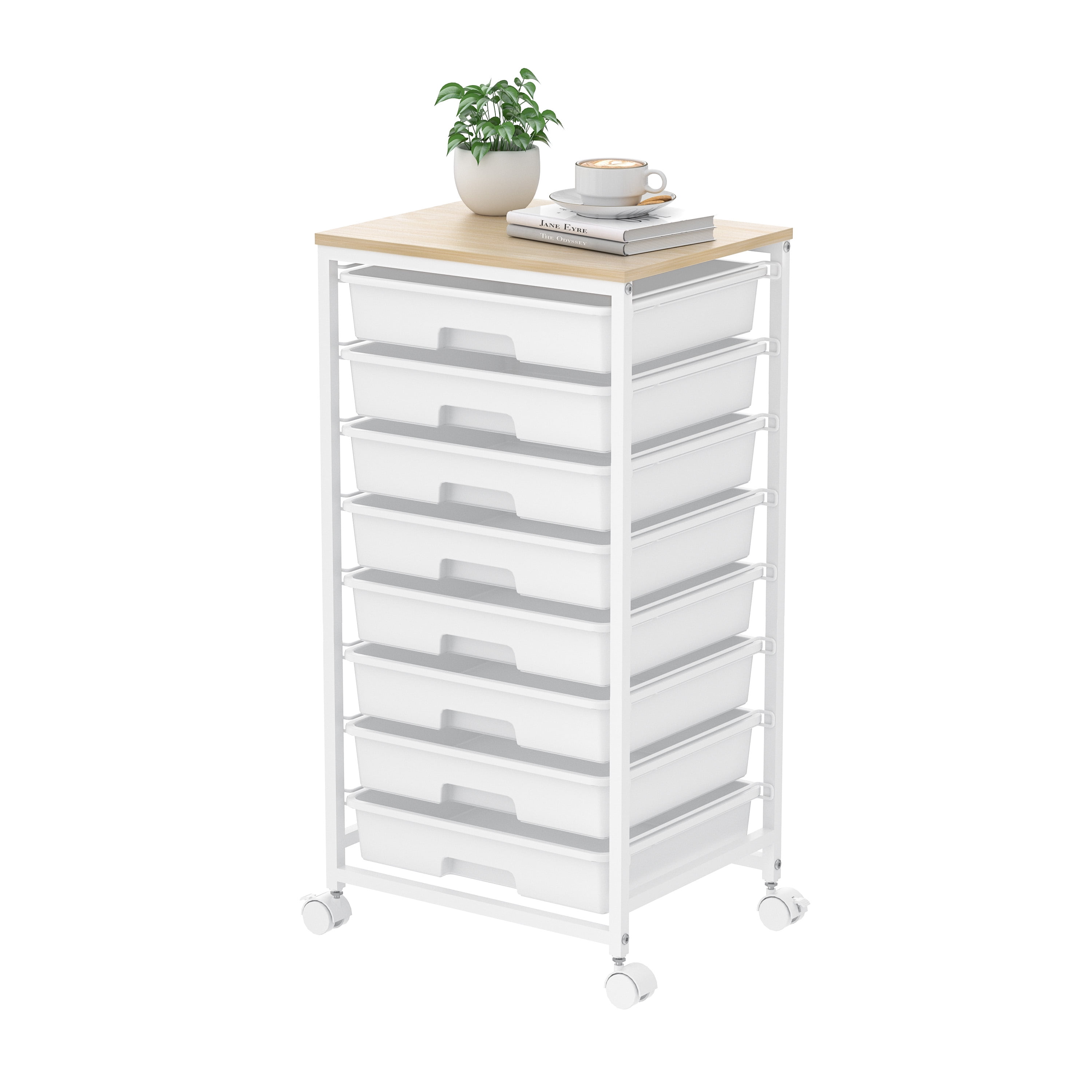 KK KINGRACK Storage Rolling Drawer Cart, Drawer Organizer with 8 ...