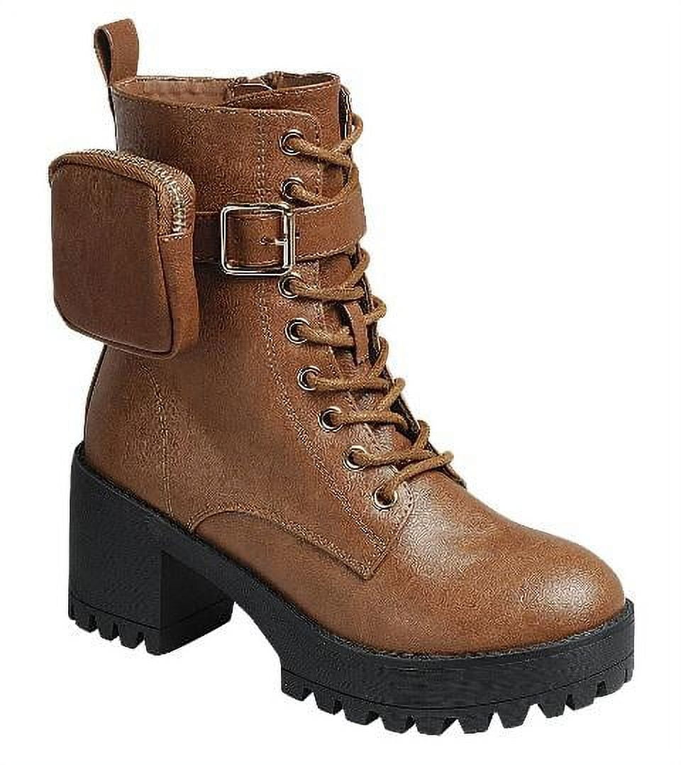 KK Pair of Kings Shoes - Women's Chunky Heel Lug Sole Fashion Ankle ...