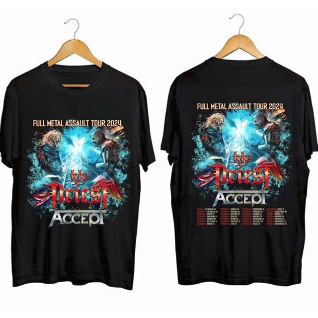 KK's Priest and Accept - 2024 Full Metal Assault Tour Shirt - Walmart.com