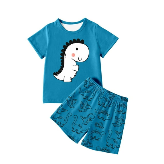 KKBOTIVE Baby Outfits Boy Summer Cartoon Print Roundneck Short Sleeve T ...