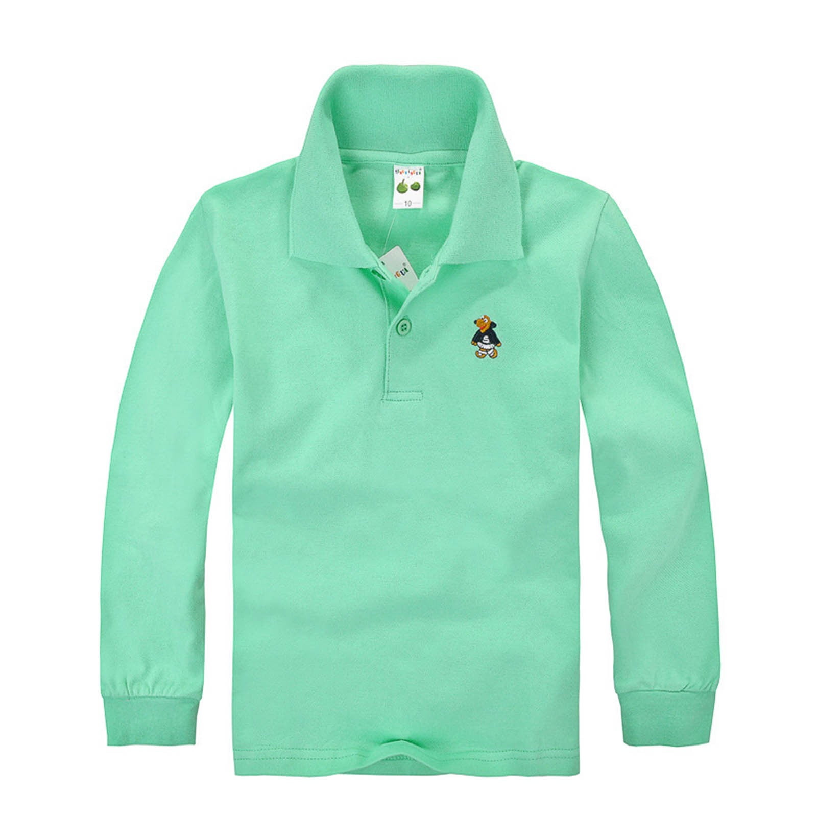 KKBOTIVE Back to School Polo Shirts for Boys, Casual Long Sleeve Solid ...