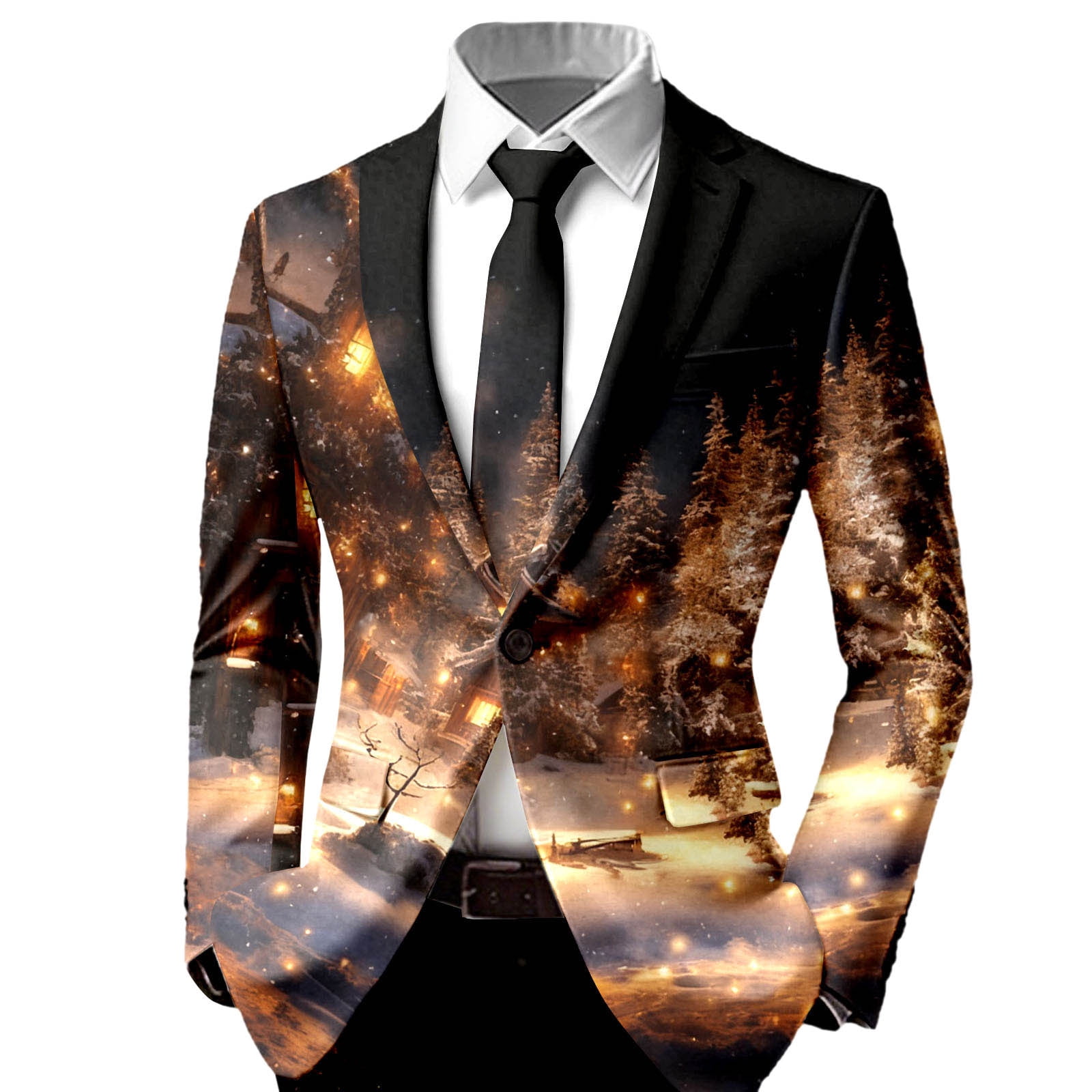 KKBOTIVE Christmas Blazers Jacket for Men Funny Print Button Down ...