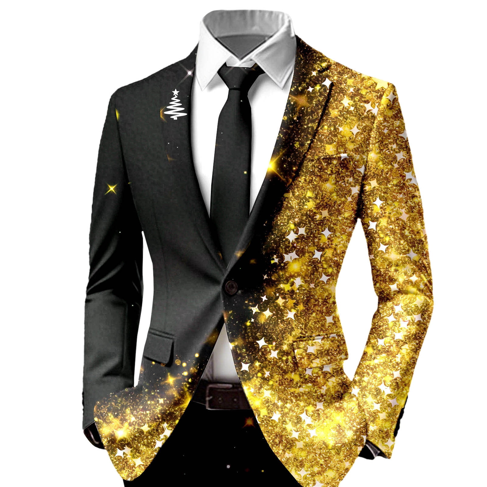 KKBOTIVE Christmas Suit Jacket for Mens Xmas Prints Business Suits ...