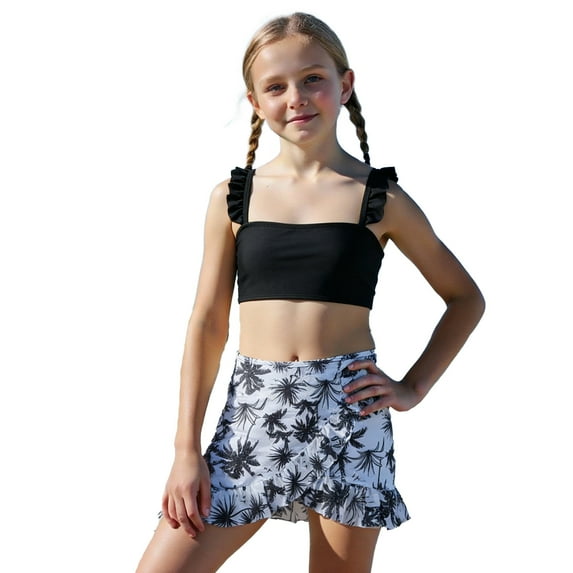 KKBOTIVE Fashion Printed 3Pc Swimsuit for Teen Girls Summer Beach Pool ...