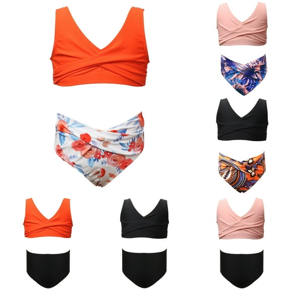 KKBOTIVE Girls Swimsuit 2 Piece Swimwear Fashion Child Beach Pool Party ...