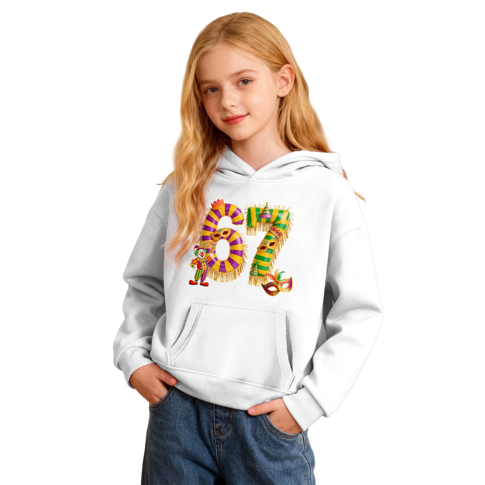 KKBOTIVE Kids 67 Hoodie Boys Girls Funny 67 Design Carnival 6 7 Graphic ...