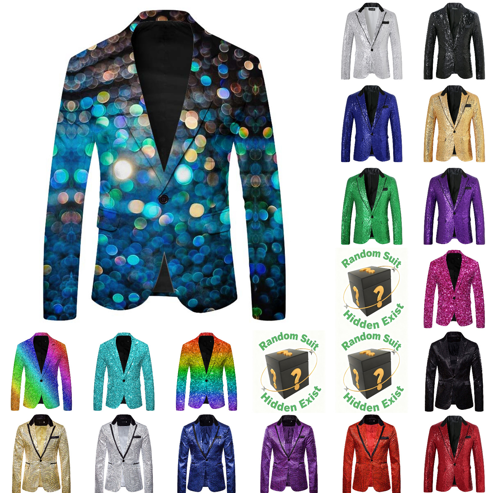 KKBOTIVE Mens Carnival Blazers - Christmas Suit 2025 Novelty Funny ...