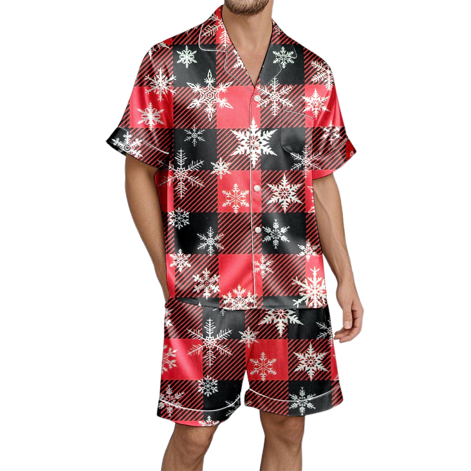 KKBOTIVE Mens Christmas Pajamas Short Set - Themed Sleepwear Cozy ...