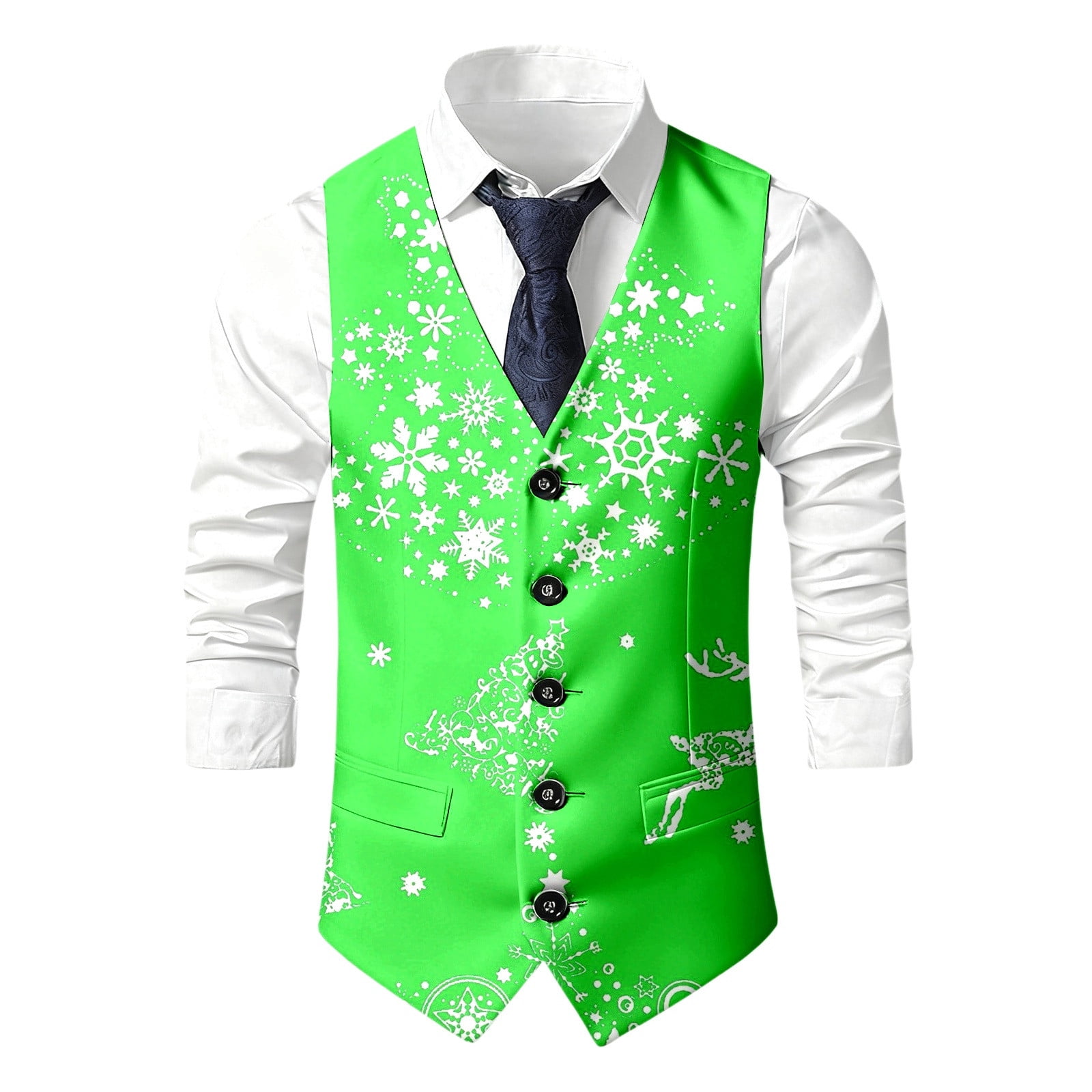 KKBOTIVE Mens Christmas Suit Vest - Slim Fit Business Dress Vests ...