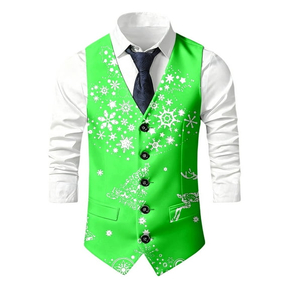 KKBOTIVE Mens Christmas Suit Vest - Slim Fit Business Dress Vests ...
