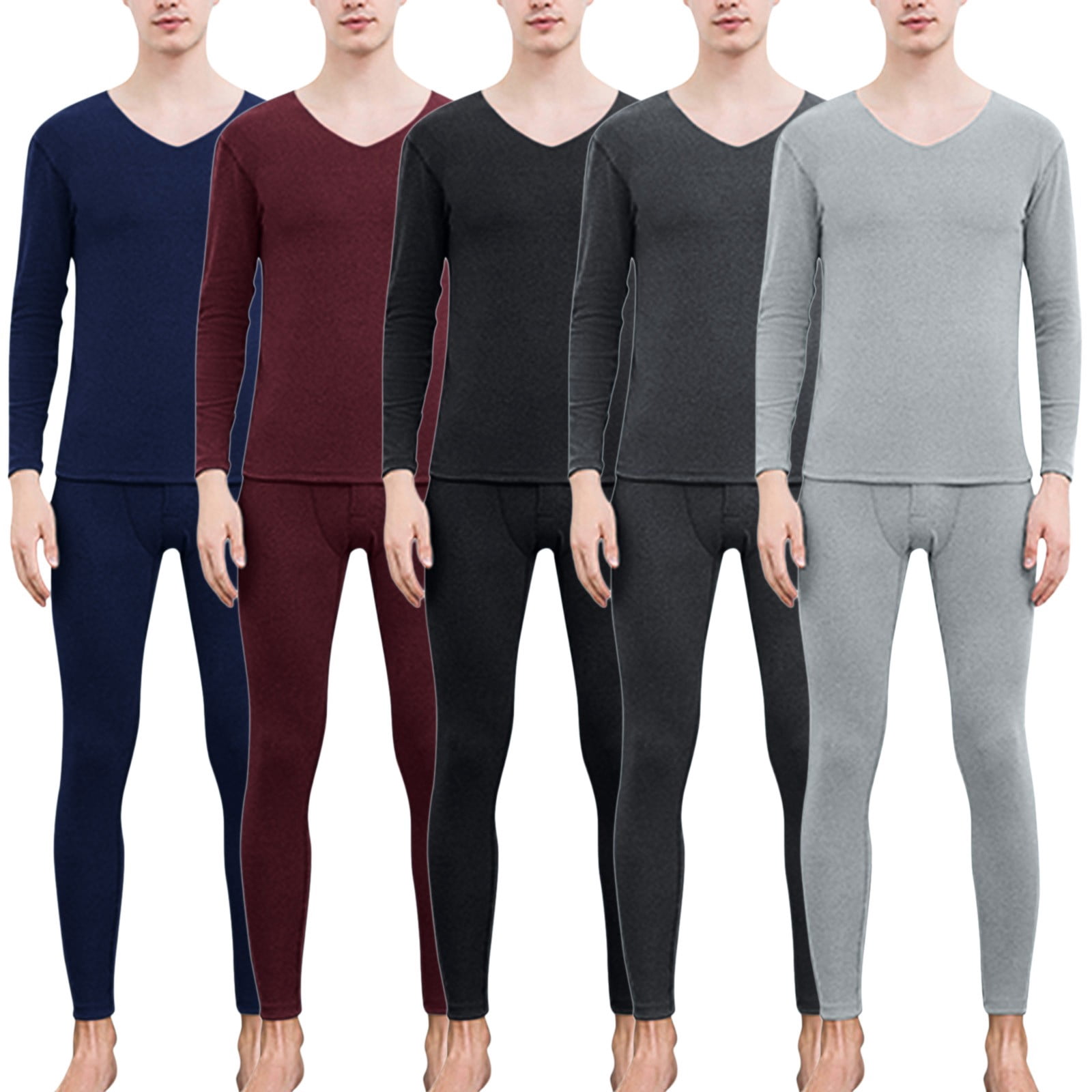 KKBOTIVE Mens Thermal Underwear Sets Winter Warm Base Layer Thermal ...