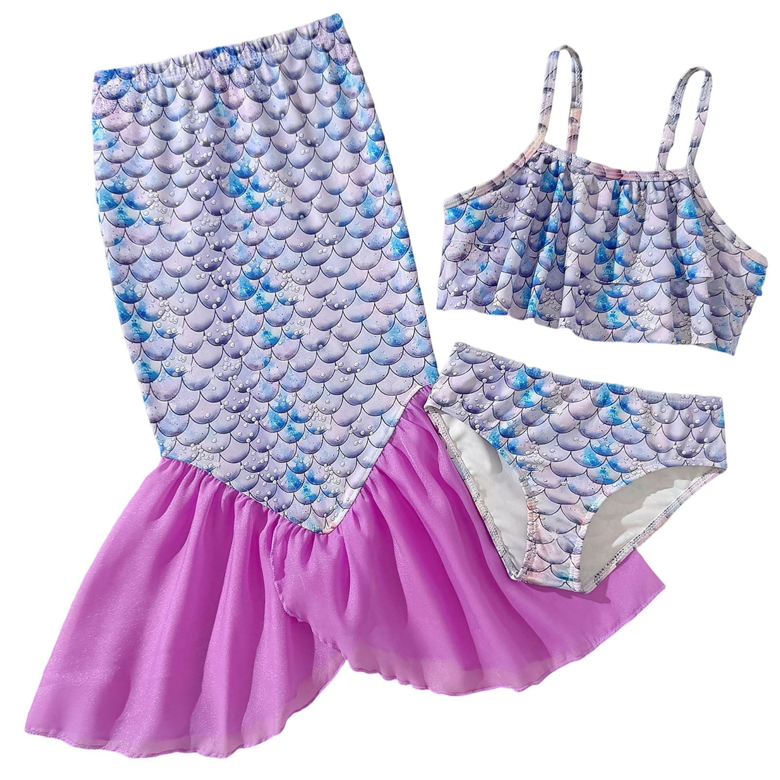 KKBOTIVE Swimsuits for Girls Three Piece Set Fashion Swimwear Kids ...