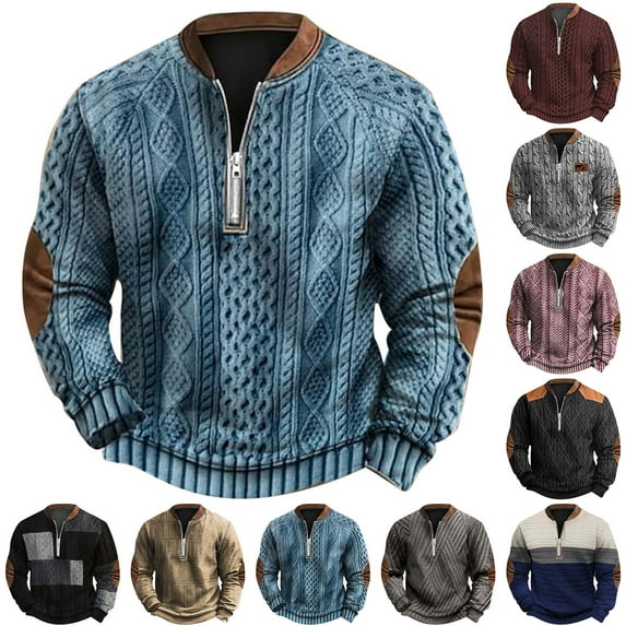 KKBOTIVE Quarter Zip Pullover Mens Casual Sweatshirt Casual Long Sleeve ...
