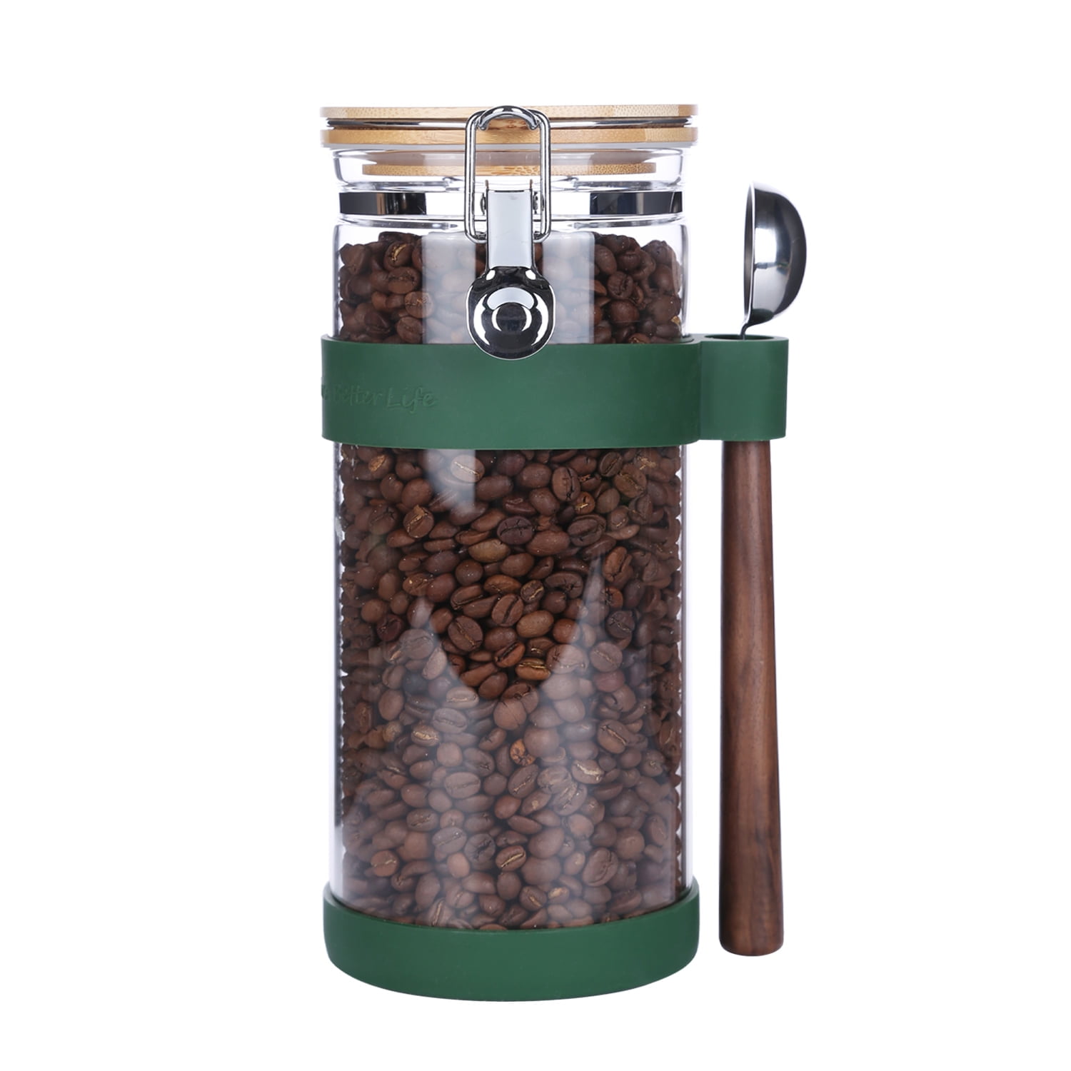 KKC HOME ACCENTS Glass Coffee Bean Storage Container with Scoop,Sealed ...
