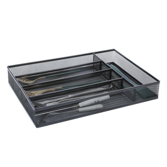 KKC 5-Compartment Silverware Organizer, Mesh Wire Utensil Tray with Non ...
