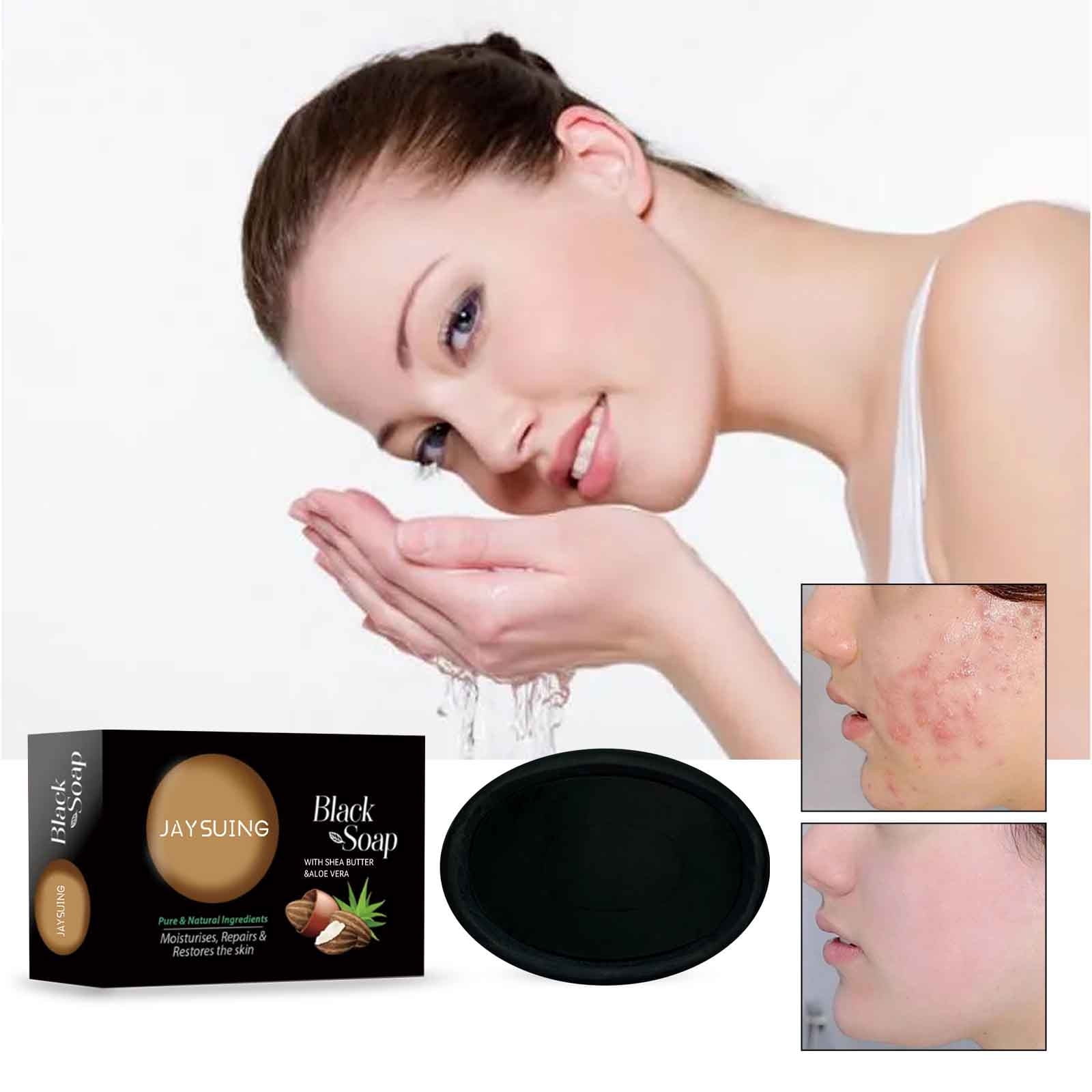 KKCXFJX Clearence Shea Butter Black Soap Facial Body Cleansing Soap ...