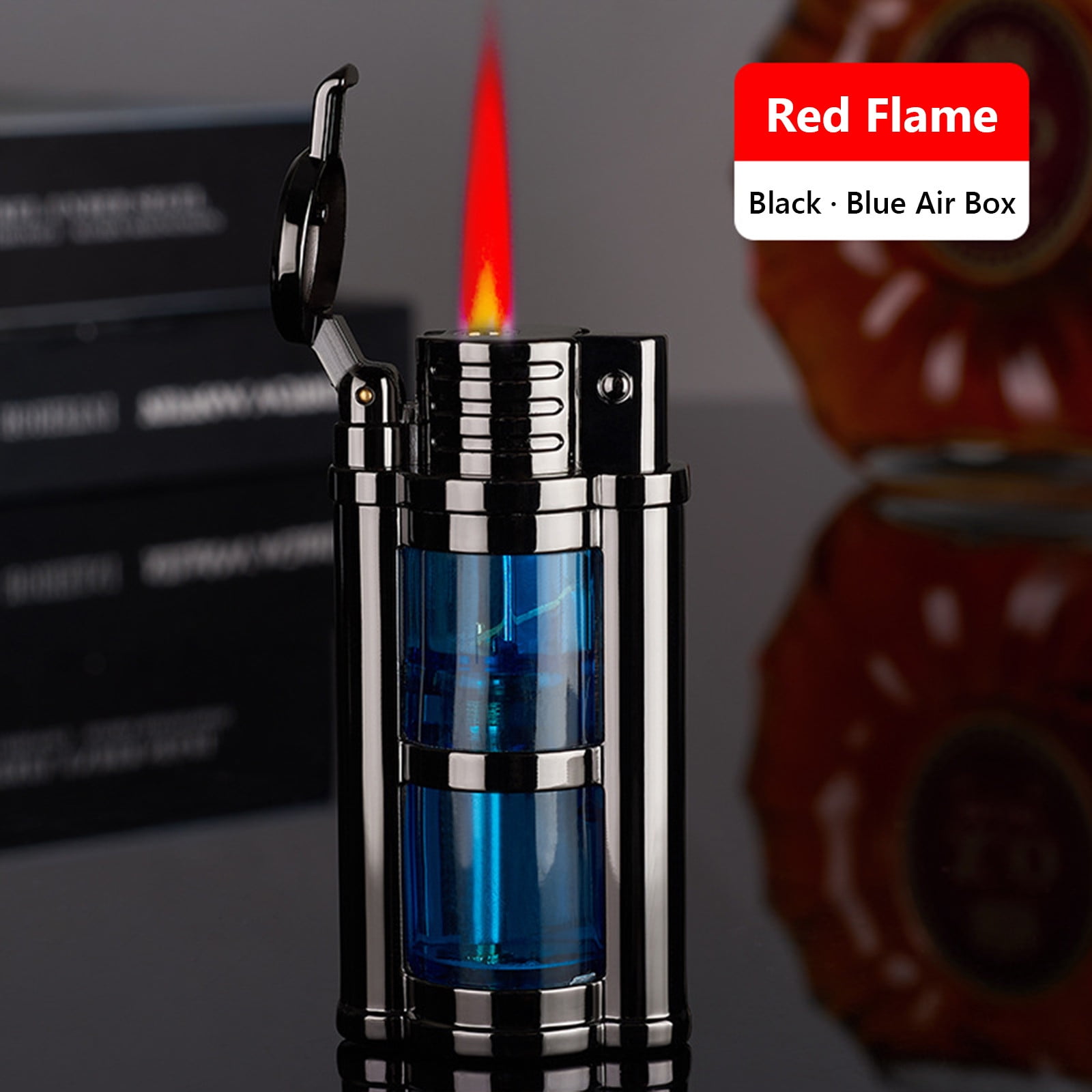 KKCXFJX Hot Lighter, Transparent Compartment Visible Gas Window Direct ...
