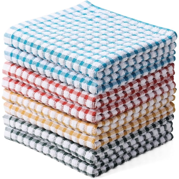 KKFEN-100% Cotton Kitchen Dish Cloths for Washing Dishes, 12x12 Inches ...