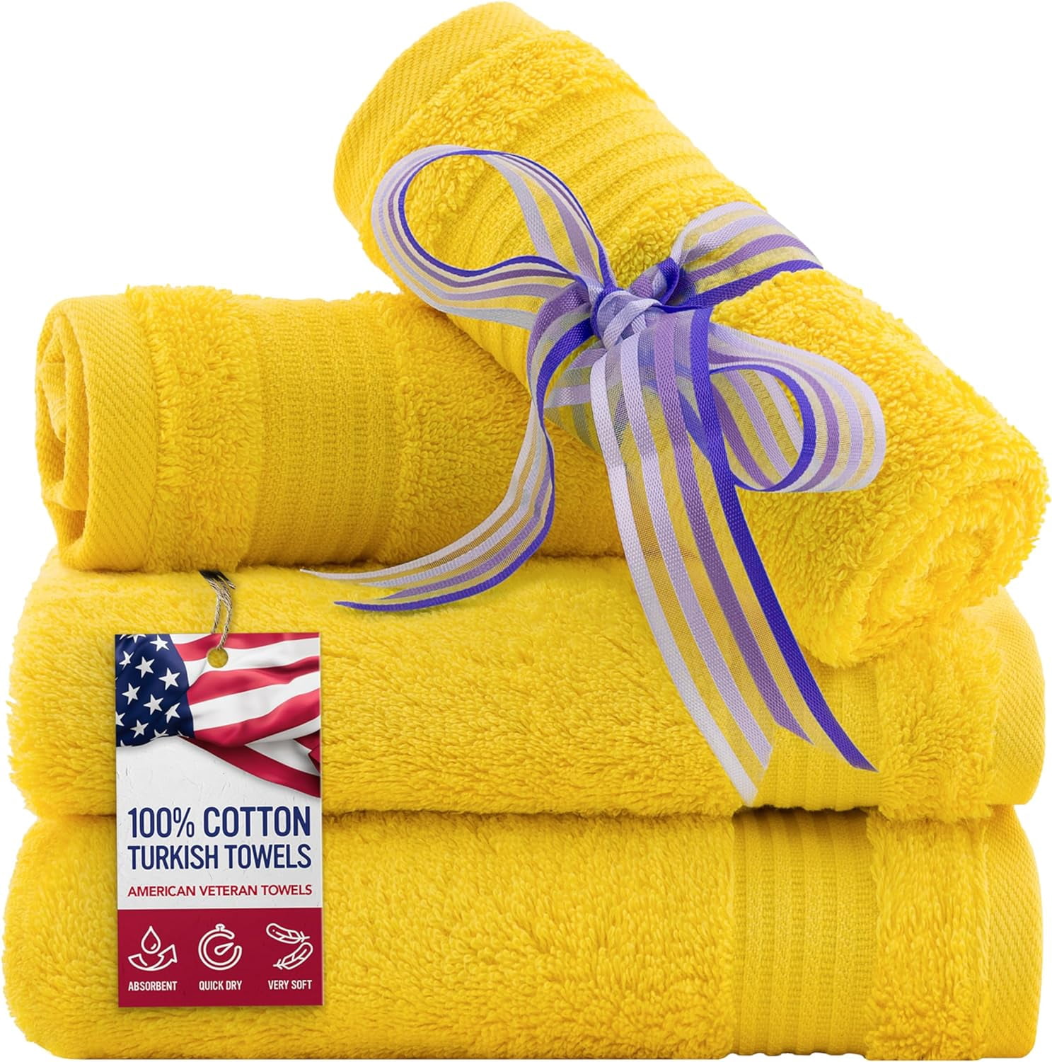 KKFEN-, 100% Cotton Turkish Washcloths for Bathroom Essentials 4 Pack ...