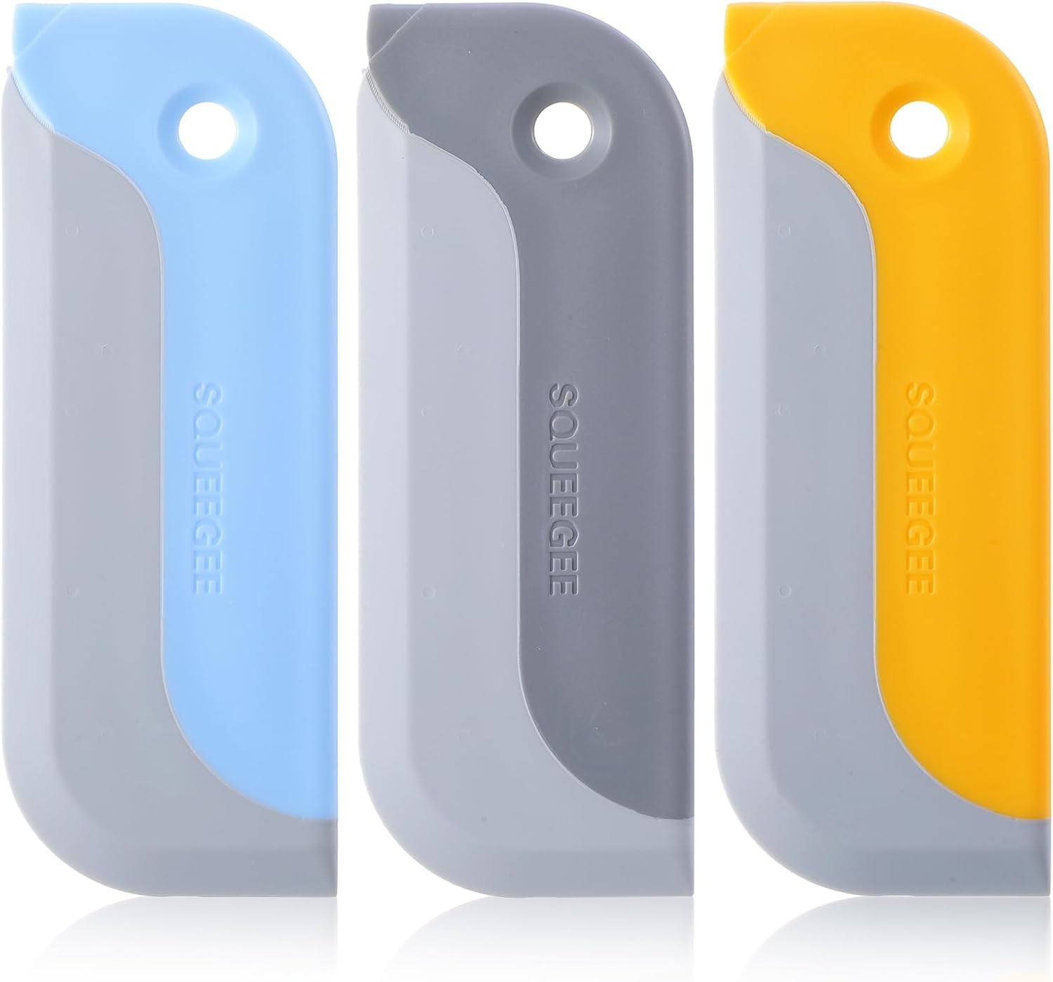 KKFEN-3 Pack Small Squeegee, Rubber Mini Squeegee Multi-Functional ...