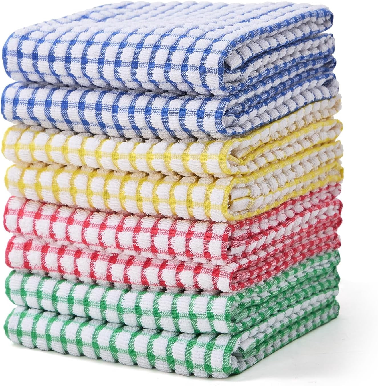 KKFEN-8 Packs Kitchen Dishcloths 15x27 Inches 100% Cotton Kitchen Dish ...